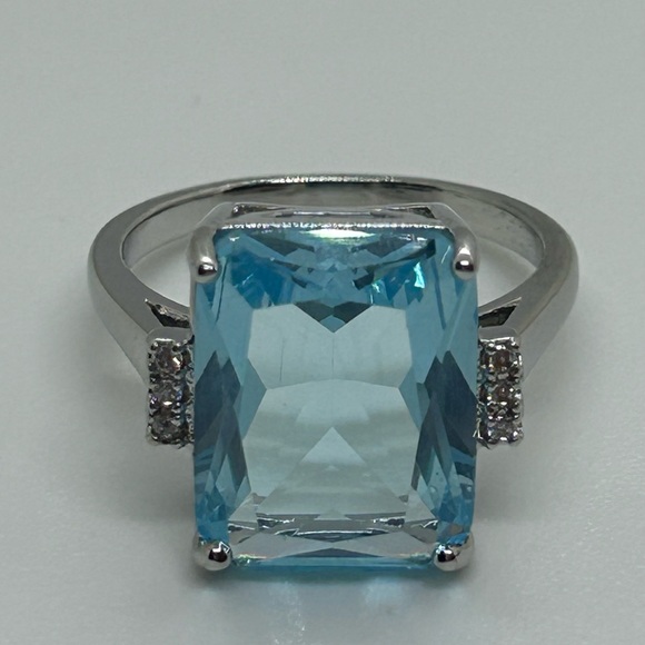 Huitan | Jewelry | Sterling Silver Aquamarine Ring | Poshmark